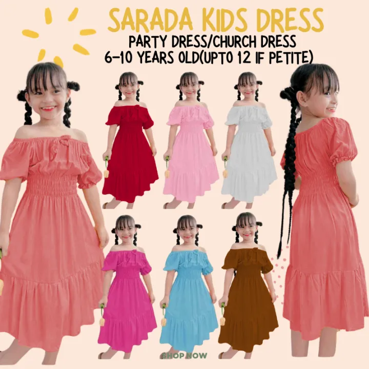 KIDS ALANGAN CASUAL ELEGANT SMOCKING STRETCH OFFSHOULDER MAXI DRESS FOR ...