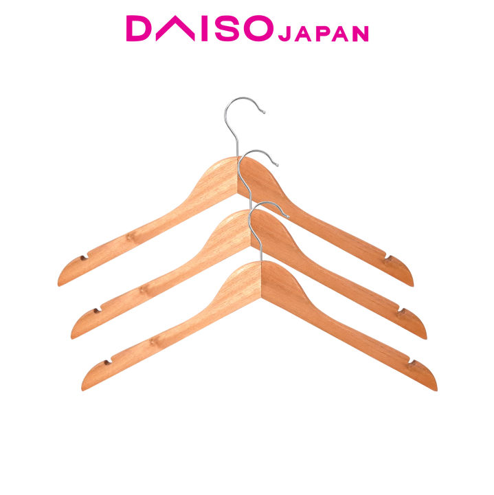 Daiso Wooden Hanger (3 pieces) | Lazada PH