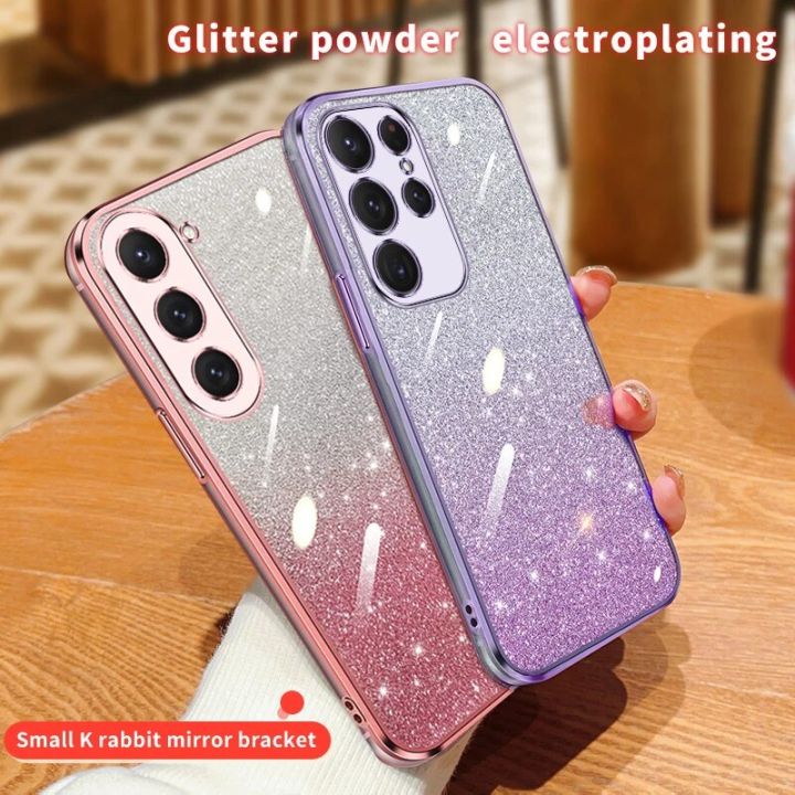 S 23 21 22 s24 Luxury Glitter Plating Case On For Samsung Galaxy S23 S20 S21 s24 Fe S24 S22 Plus ...