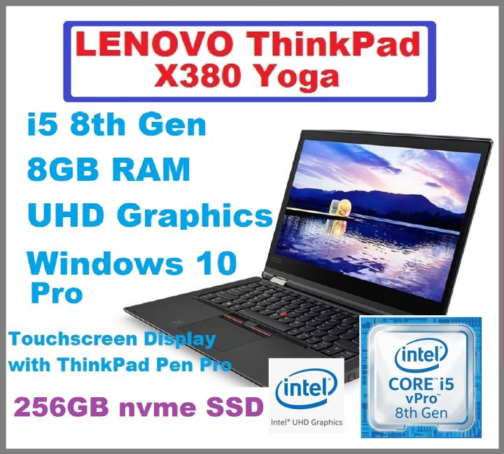 LENOVO THINKPAD X380 ( INTEL I5-8350U / 8GB RAM / 256GB SSD / 360 ...