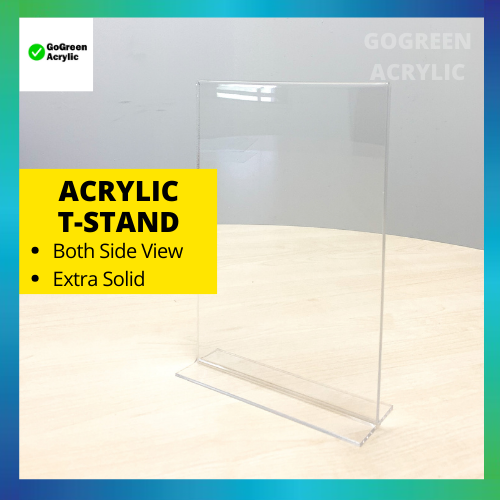 Acrylic Display Stand A4/A5/A6 *BOTH SIDE VIEW (T-Stand) / ONE SIDE ...