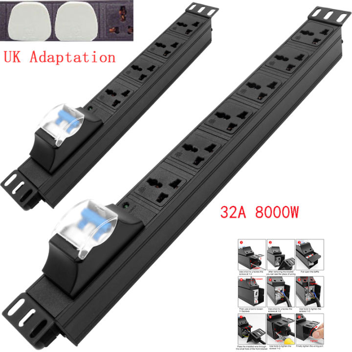 Pdu Power Distribution Unit 2 24 Ac Universal Socket 32a 8000w Air Switch Big Power Industrial