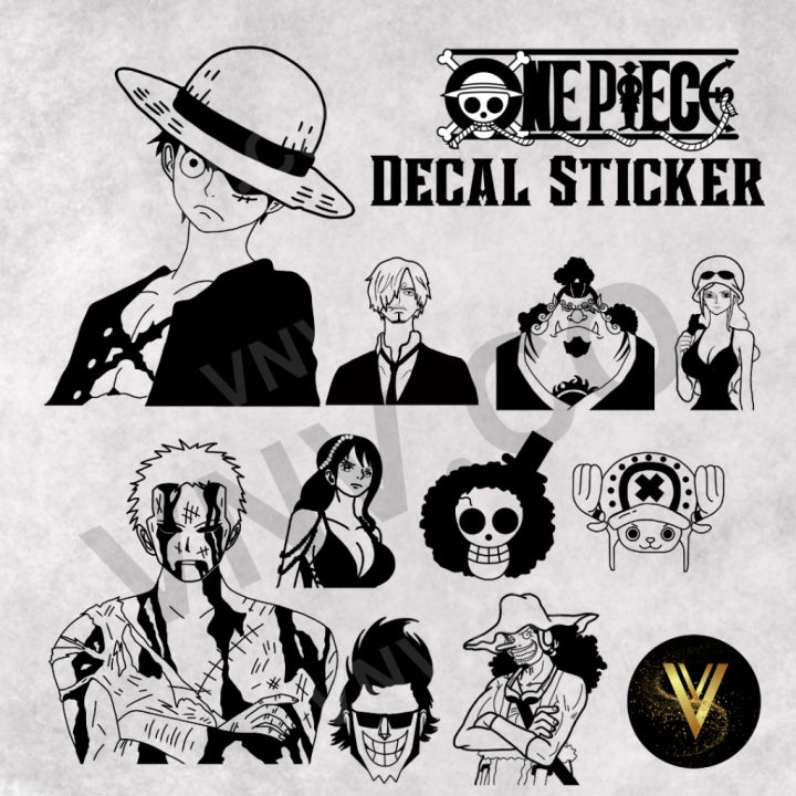 One Piece Anime Decal Sticker Waterproof Vinyl Luffy Nami Zoro Sanji ...