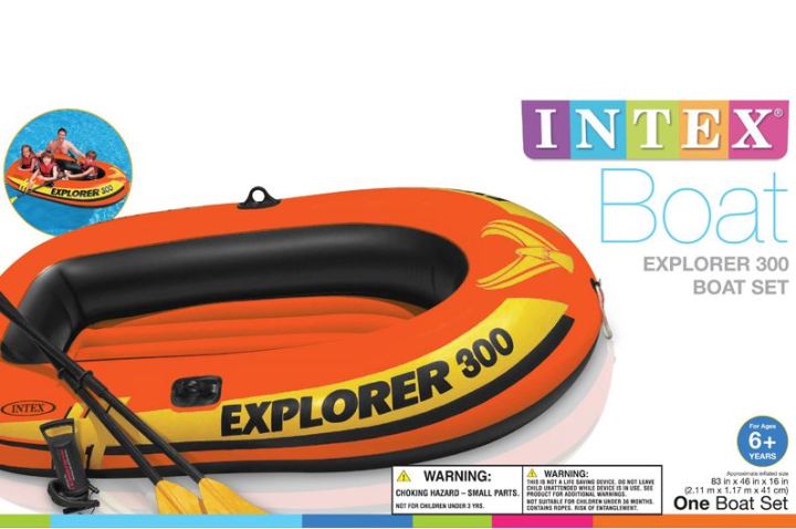 INTEX 58331 58332 Explorer 200 300 Boat Set Inflatable Swimming Boat 2/ ...