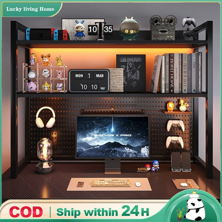 Computer Storage shelf Desktop Rack Tabletop Organiser Book shelf ...