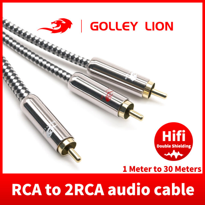 GOLLEY LION RCA Y-Adapter 1 RCA Male to 2 RCA Male Short Y Splitter ...