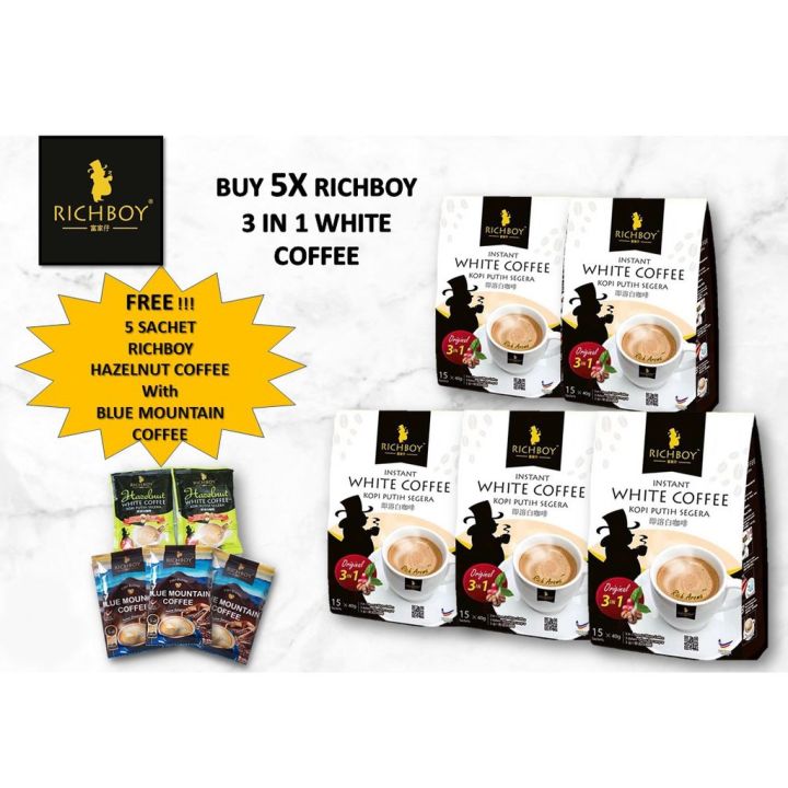 (R) [5 Packet Bundle] Richboy 3in1 Instant White Coffee- Free 5 Sachet ...
