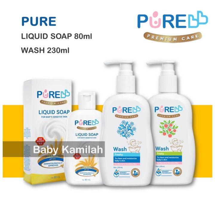 [bisa COD] PURE Baby Liquid Soap WASH BATH | PURE Sabun Mandi Bayi ...