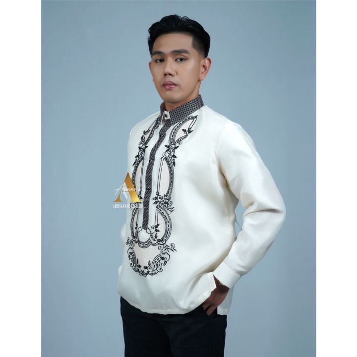 Barong Tagalog for Men - Aquino's Embroidery Men's Modern Barong Plain ...