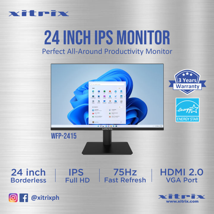 Xitrix WFP-2415 24 inch Professional IPS 75Hz Full HD Bezel Less ...