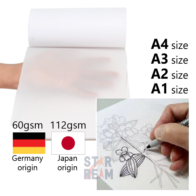 A4/A3/A2/A1 Premium Translucent Tracing Paper from Germany&Japan (60gsm ...