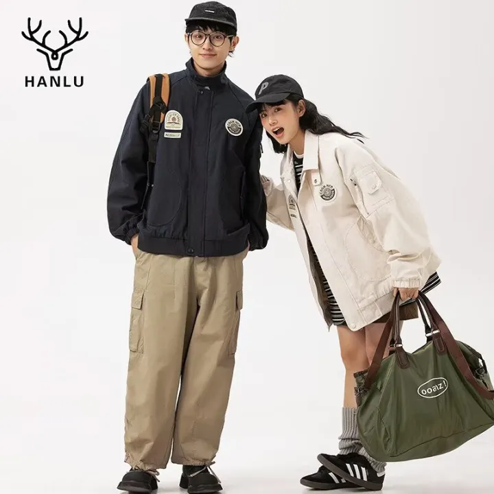 Hanlu เสื้อโค้ทกันจับคู่ได้ง่ายสไตล์ฮาราจูกุเสื้อโค้ทออกแบบปะติดทันสมัย ...
