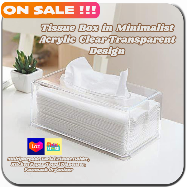 Tissue Box in Minimalist Acrylic Clear Transparent Design ...