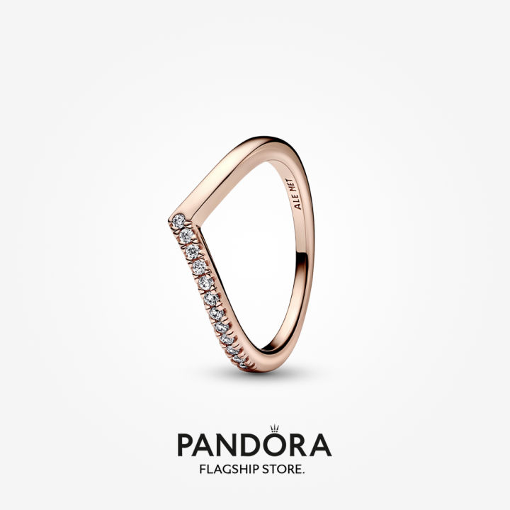 Pandora Timeless 14k Rose Gold Plated Wish Half Sparkling Ring | Lazada