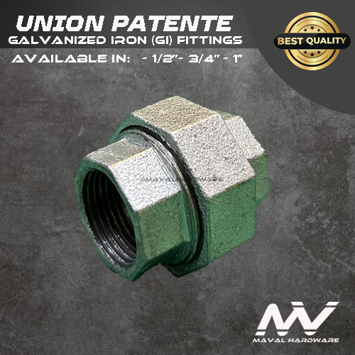 Galvanized Iron (GI) Fittings - Union Patente , 1/2"; 3/4"; 1" | Lazada PH