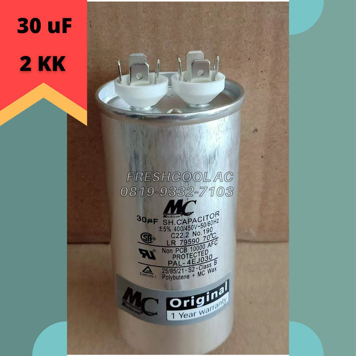 KAPASITOR AC / CAPACITOR AC (MERK MC) 30 uF / 30 MIKRO | Lazada Indonesia