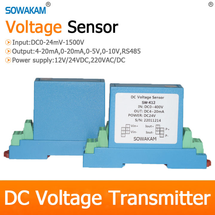 Voltage Transmitter DC0-24mV-1500V Voltage Detection 4-20mA 0-5V 10V ...