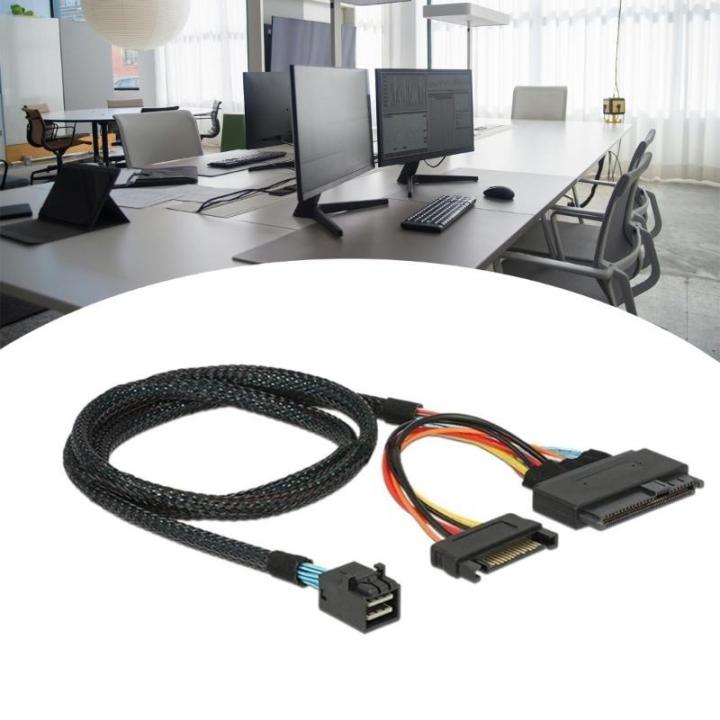SFF-8643 to SFF-8639 with 15 Pin Male Power Cable NVME Transmission ...