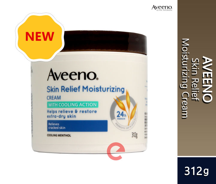 Aveeno Skin Relief Moisturizing Cream 312g With Cooling Action (For Extra-Dry Skin) | Lazada