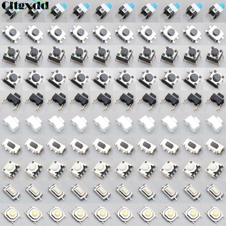 Cltgxdd Micro Switch 100PCS/lot 10Types Assorted Push Button Tact ...