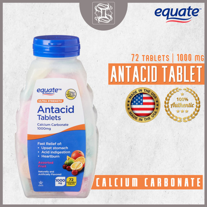 Equate Antacid Tablets 1000mg (72 & 160 Chewable Tablets) | Lazada PH