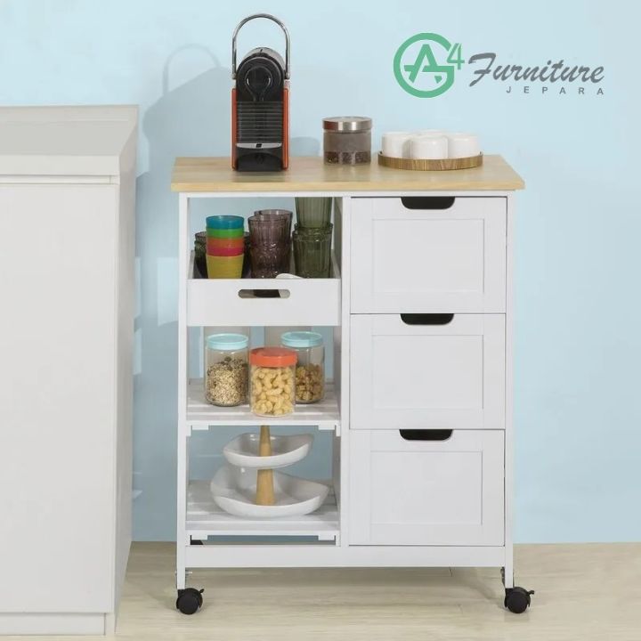 Meja Dorong Minimalis Terbaru Rylan Warna Duco Putih - Kayu Mahoni ...