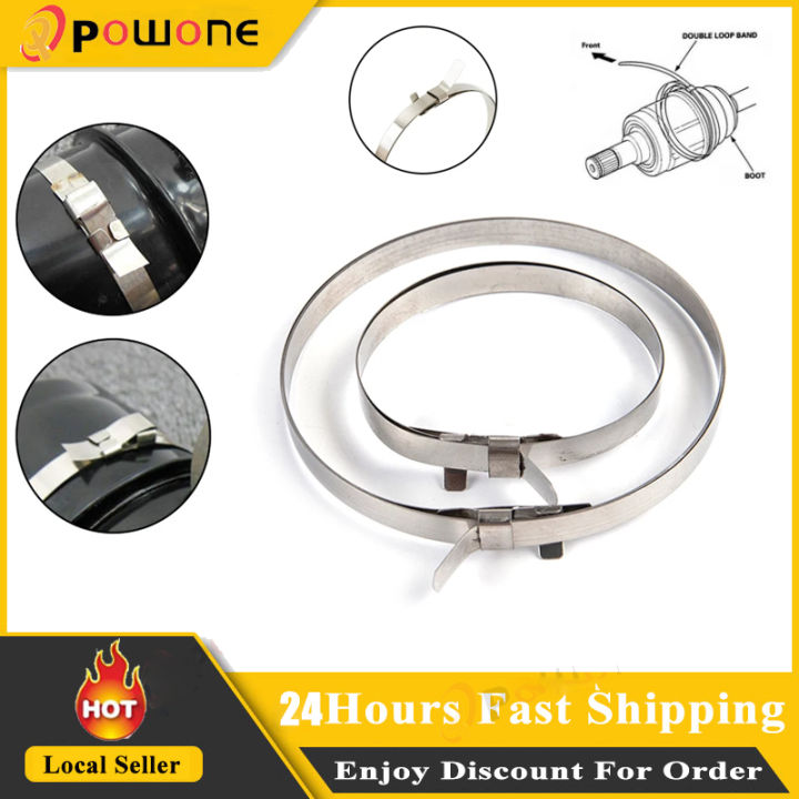 4pcs/set Axle CV Joint Boot Clips Stainless Steel Cable Tie Driveshaft ...