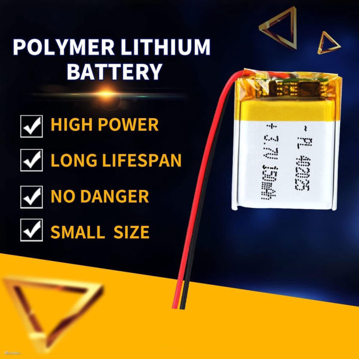 Rechargeable 150mAh Li-Po Battery 402025 li-ion cells Lithium Li-Po ...