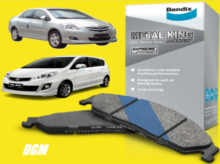 Bendix Front Disc Brake Pad Metal King (DB1820MKT) for Toyota Vios ...