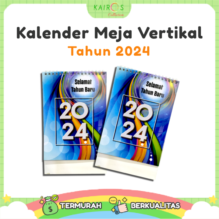 Kalender Meja Tahun 2024 Varian Vertikal Berdiri | Lazada Indonesia
