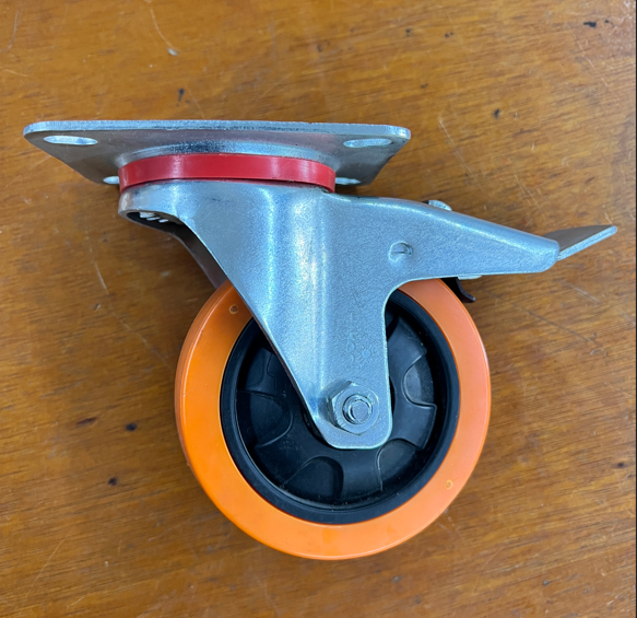 4'' (100mm) 5'' (125mm) MEDIUM DUTY POLYURETHANE CASTER WHEEL DIY ...