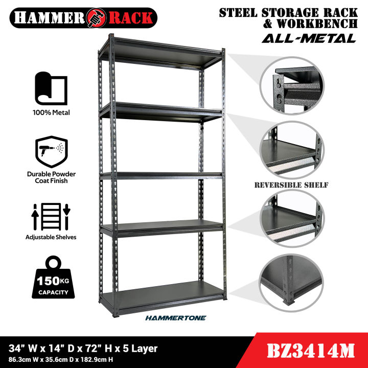 5-Tier Heavy Duty Boltless Storage Rack 750kg Capacity | Lazada PH