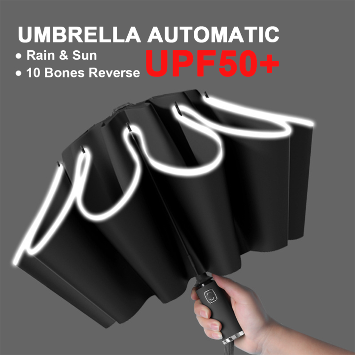 [JB READY STOCK] Umbrella Automatic Reverse Umbrella Reverse Car Travel ...