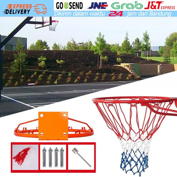 Ring Basket Single Bahan Besi Beton + Baut Dan Jaring / Basketball Hoop ...