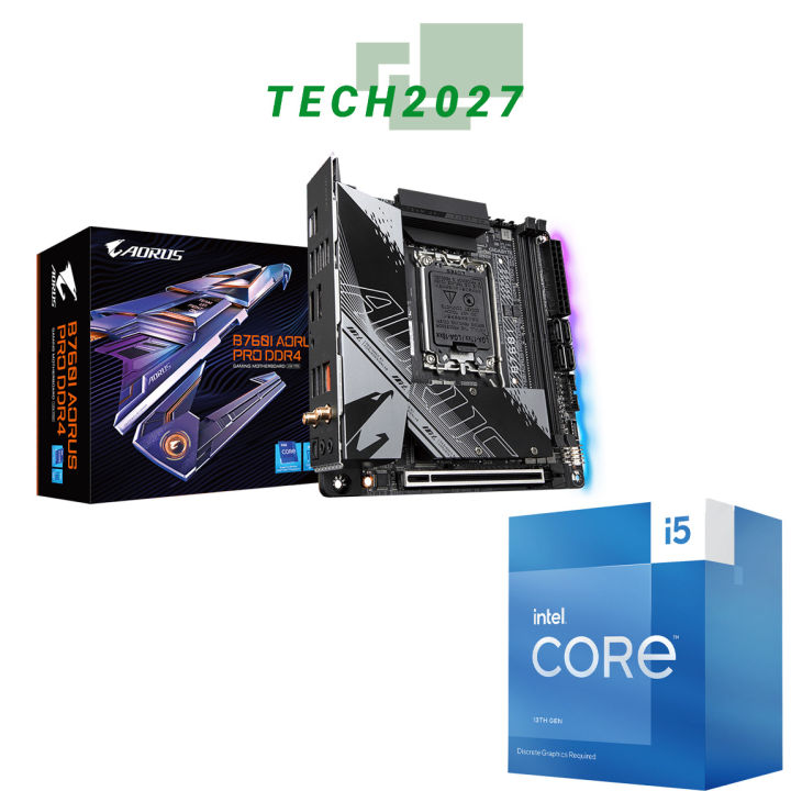 Intel Core i5-13400F 2.5 GHz 10-Core LGA 1700 Processor with GIGABYTE B760I AORUS PRO DDR4 MINI ...