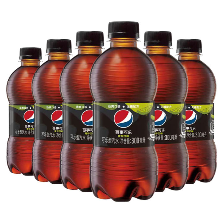 Pepsi 300ml*12 bottles of refreshing sugar-free formula sugar-free lime-flavored carbonated soda ...
