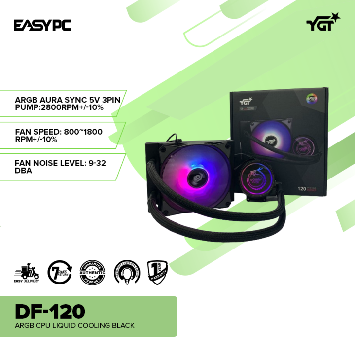 EasyPC | YGT DF-120 ARGB CPU Liquid Cooling Black, White or Pink CPU Cooling For Desktop PC ...