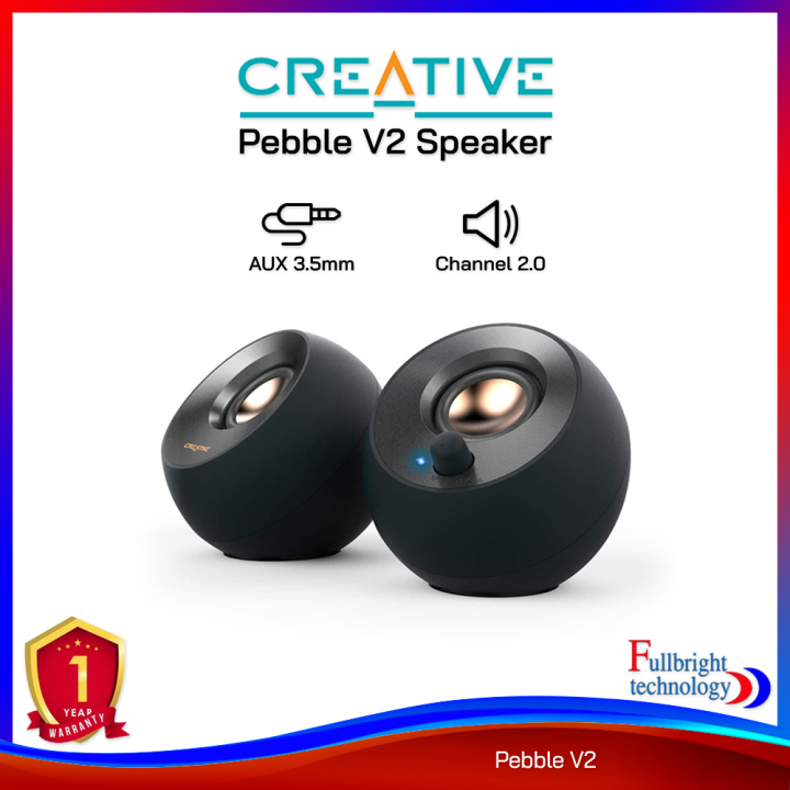 Creative Pebble V2 Speaker ลำโพงสำหรับคอมพิวเตอร์ ราคาประหยัด ดีไซน์สวยงาม ดูมินิมอล รับประกัน ...