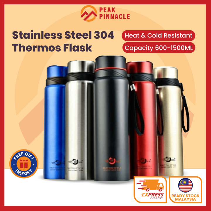 【FREE BOTTLE BRUSH】Stainless Steel 304 Thermos Flask Air Botol Termos ...