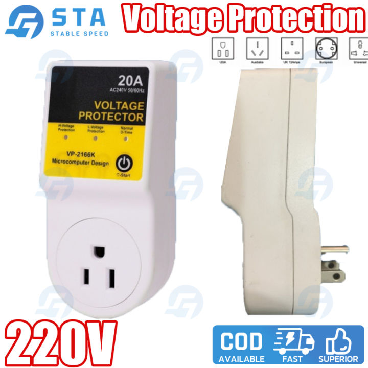 【COD】Power On Delay Voltage/Power Surge Protector 3500W 20A Automatic ...