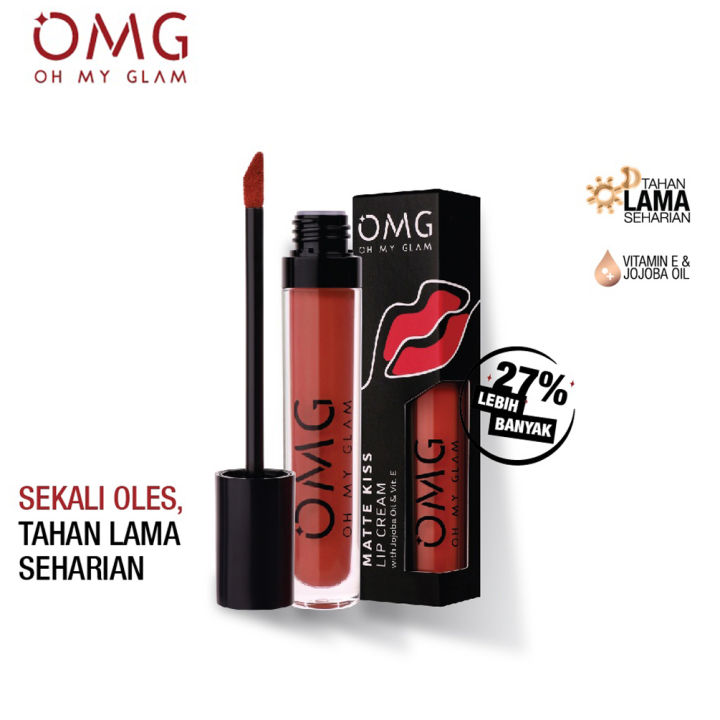 OMG Lip Cream Matte Oh My Glam Matte Kiss Lip Cream | Lazada Indonesia