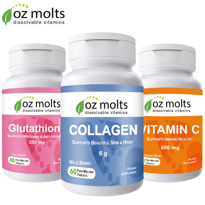 Ozmolts Collagen Chewables Tablets for Skin Hair and Nails Anti-Aging ...