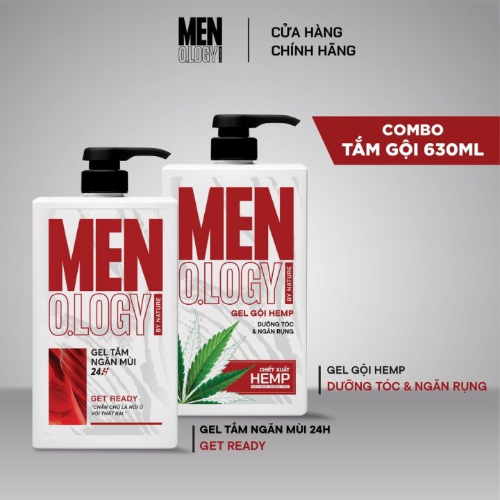 Combo Menology Gel Tắm Ngăn Mùi 24h Get Ready 630ml + Gel Gội Đầu Hemp ...