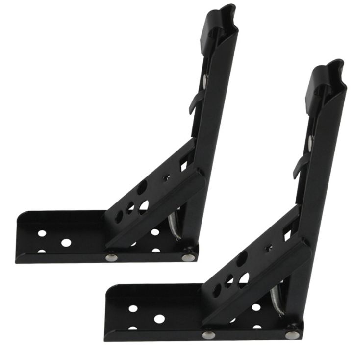 8 Inch Heavy Duty Stainless Steel Folding Shelf Brackets, Wall Mounted ...
