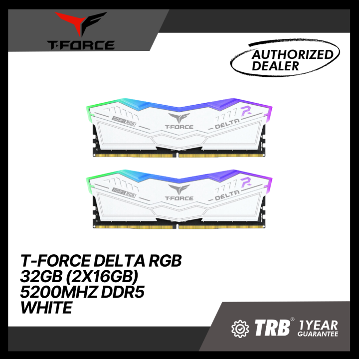 T-FORCE DELTA RGB 32GB (2X16GB) 5200MHZ DDR5 WHITE | Lazada PH