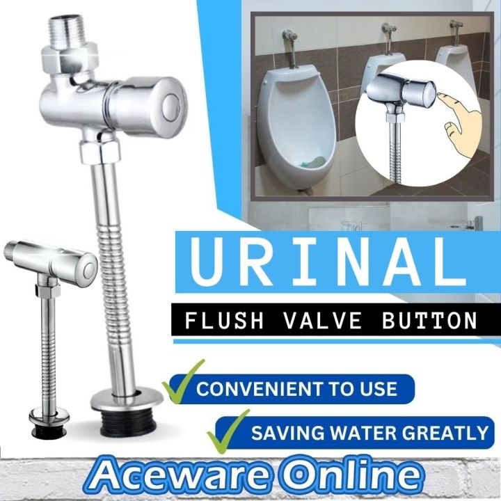 Urinal Flush Valve Hand Push Urinal Flush Valve Toilet Urinal Bathroom Push Button Toilet Water ...