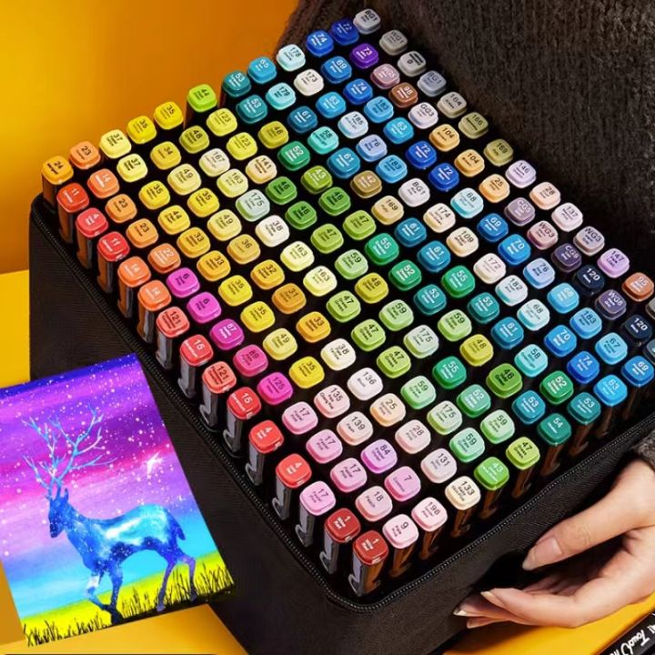 168/80/48Colors Dual Head Markers Brush Pen Sketch Colour Copic Touch ...