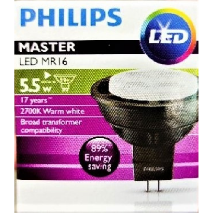 PHILIPS MASTER LED MR16 5.5W WARM WHITE 2700K | Lazada