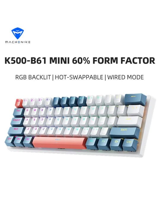 hexinhongjian Mache K500-B61 Mini Mechanical Keybaord 60% Form Factor ...