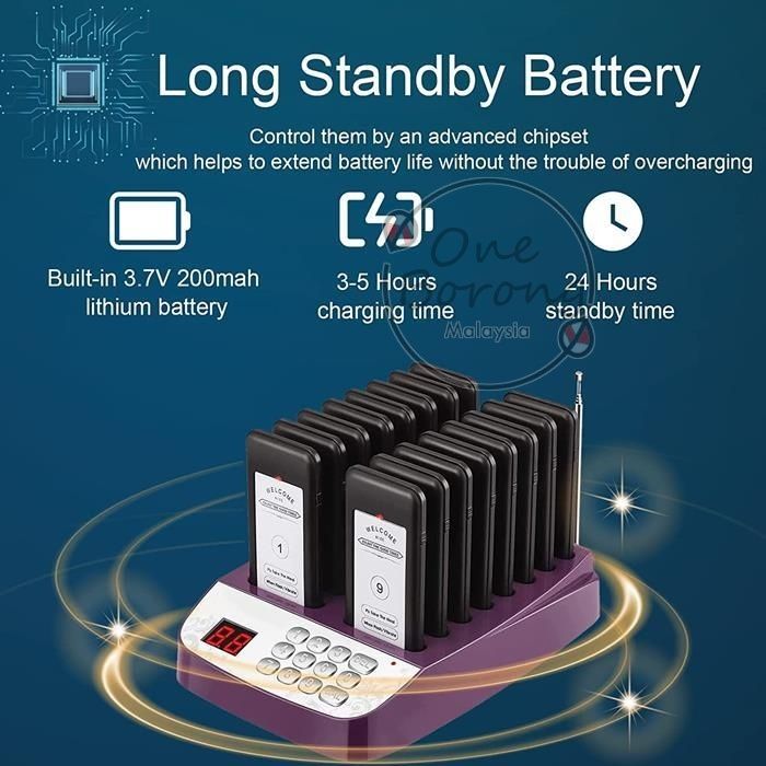 Restaurant Pager Buzzer Wireless Calling System Rechargeable | Lazada PH